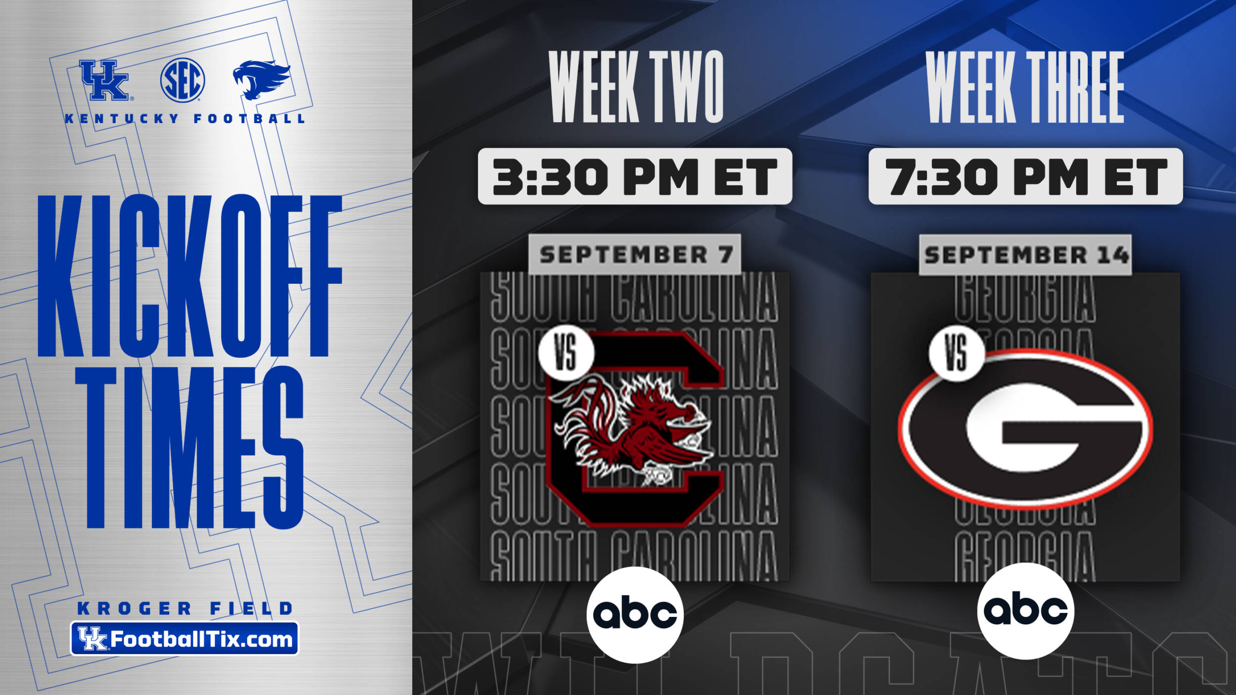 Kickoff Times Revealed for Kentucky Football’s Early-Season Matchups ...
